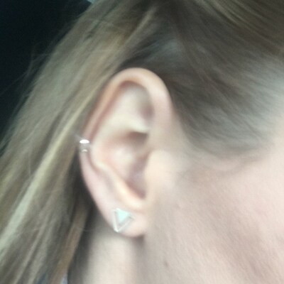 Silver Helix Cuff Ear Cuff Double Helix Cuff Hammered Ear Cuff ...