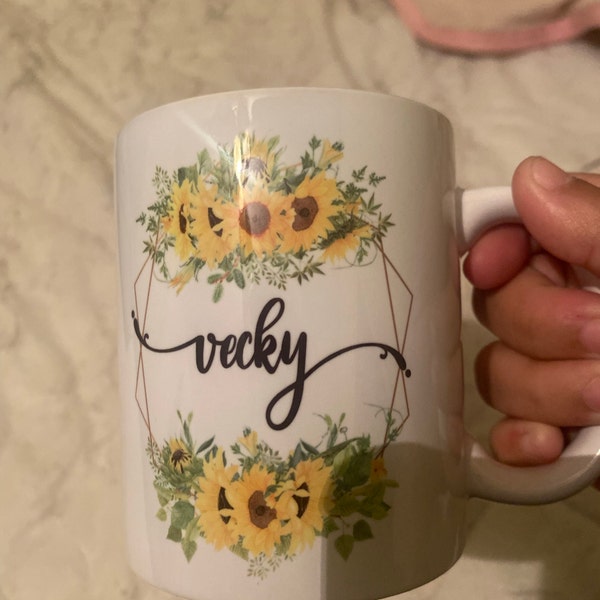 Custom Sunflower Mug | Personalized Sunflowers Coffee Mug | Sunflower ...