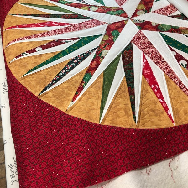 36" Diameter Mariner's Compass Quilt Block B With Alternate Star Center ...