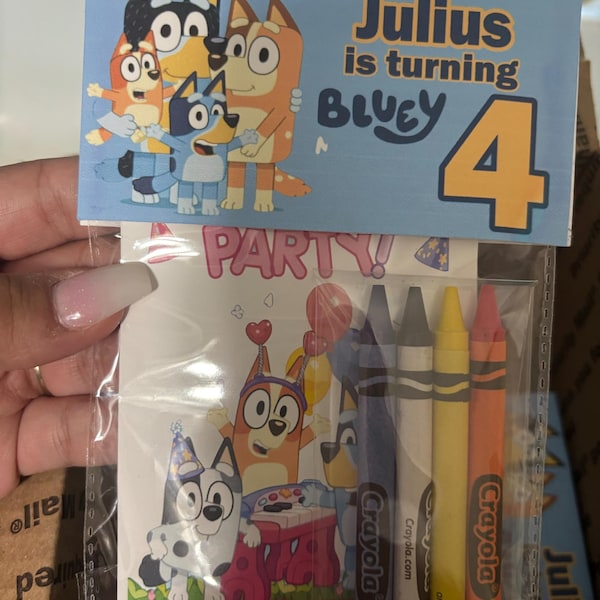 Sticky Gecko Bluey Birthday Party Coloring Book Set | Bluey Party ...