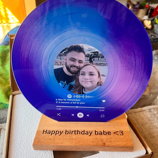 Personalized Vinyl Record With Photo - Acrylic Song Plaque ...