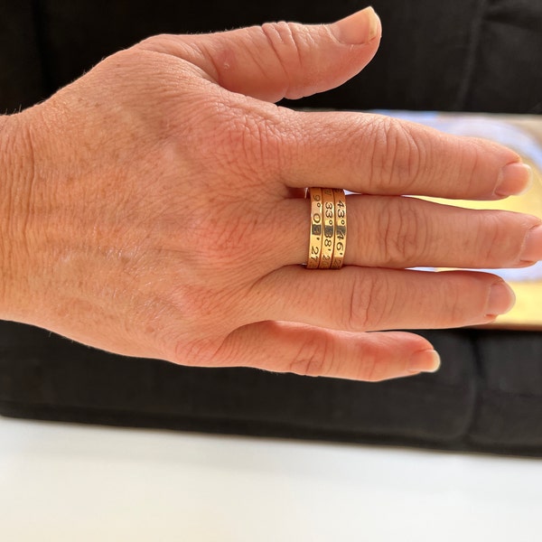 Custom Graduation Band 14kt Solid Yellow Gold or White Gold, Stackable ...