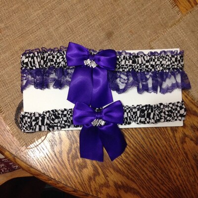 Racing Purple Satin Purple Lace Checkered Flag Charm Motocross - Etsy