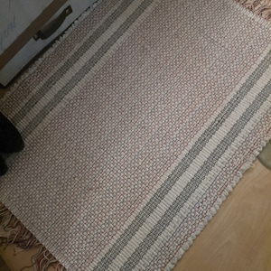 25 X 26 Handwoven Rag Rug Deep Burgandy Repurposed Damask Table Cloth ...