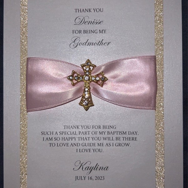 Godparent Thank You Card for Baptism or Christening | Godmother ...