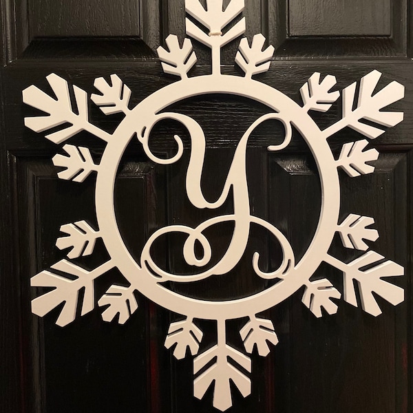 Snowflake Monogram- Holiday Wooden Monogram Letters - Interlocking ...