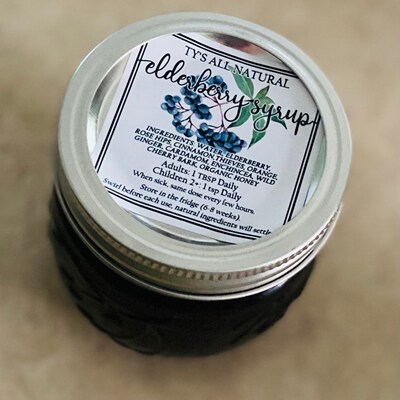 Custom Elderberry Syrup Labels, Printed Elderberry Syrup Stickers ...