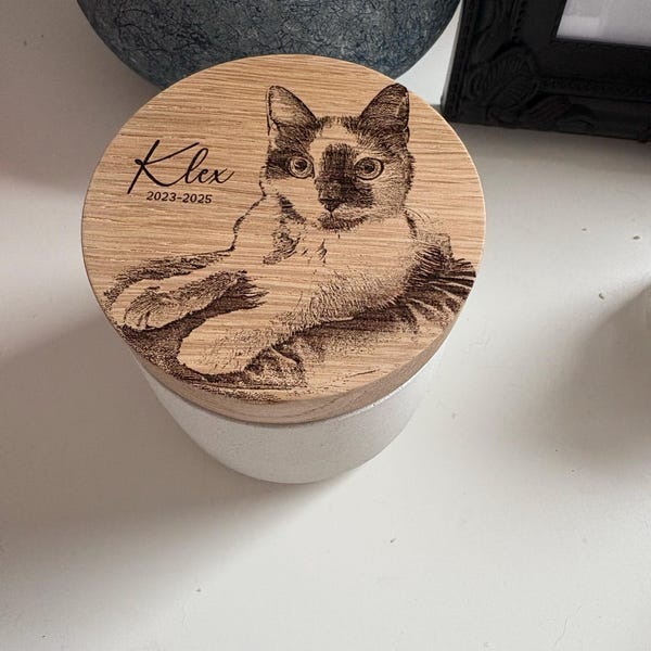 Custom Pet Memorial Hair Keepsake Box Personalized Fur Keepsake for Dog ...