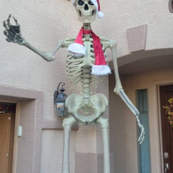 12’ Skeleton Santa Hat & Scarf (red) (skeleton NOT Included) - Etsy