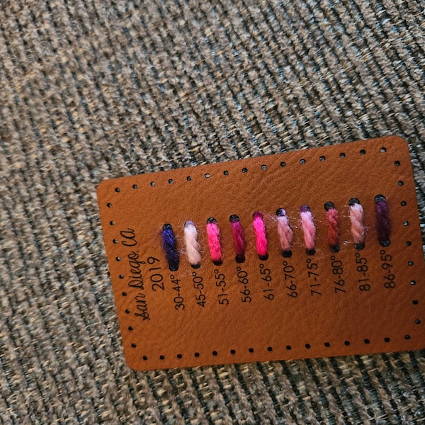 Temperature Blanket Color Palette Label in Faux Leather Washable, Soft ...