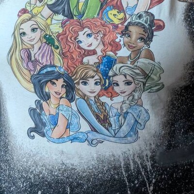 All Princess Tshirt, Bleached Disney Princess Shirt, Kids Princesses ...
