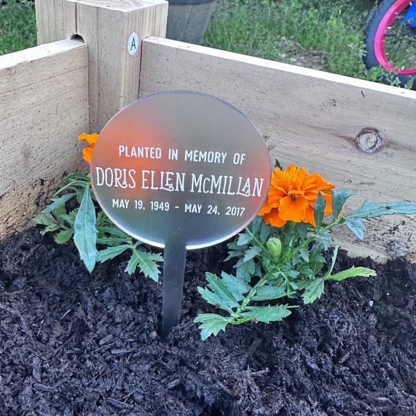Planted in Memory Personalized Memorial Plant Stake / Garden Marker ...