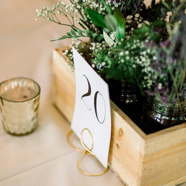 Set of 20 Large Wire Infinity Bow Table Number Holders, Black, Gold and ...