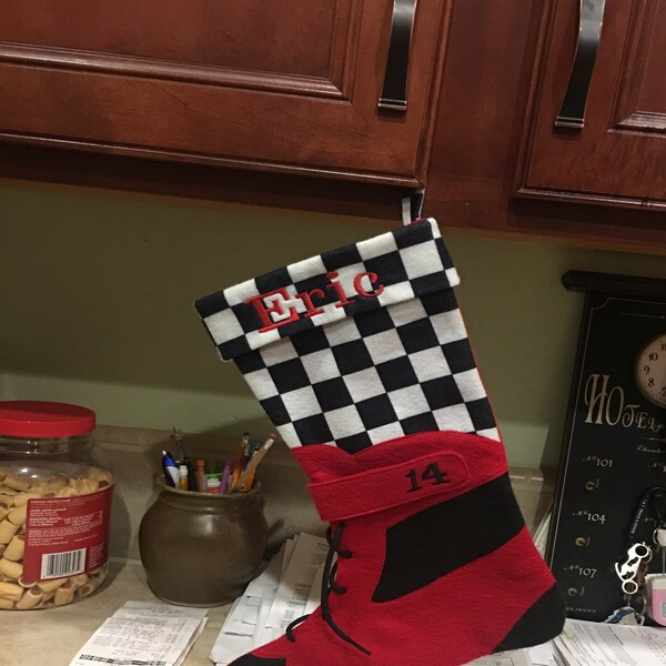 Race Car Driver Stocking With FREE Embroidered Name - Etsy