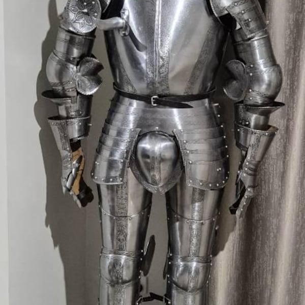 Medieval Greaves Leg Guard With Shoes Knight Armor 18 Guage Steel LARP ...