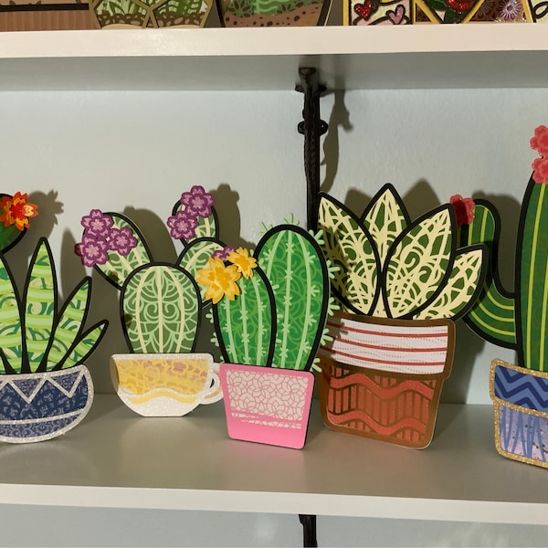 3D Cactus Mandala, Cactus SVG, 3D Mandala Svg, Layered Mandala, Layered ...
