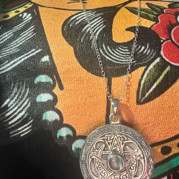 Witch Locket Necklace - Sterling Silver Wiccan Pentacle Spell Locket ...