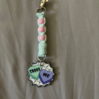 Pastel Goth Keychain Horror Keychain Macramé Keychain - Etsy