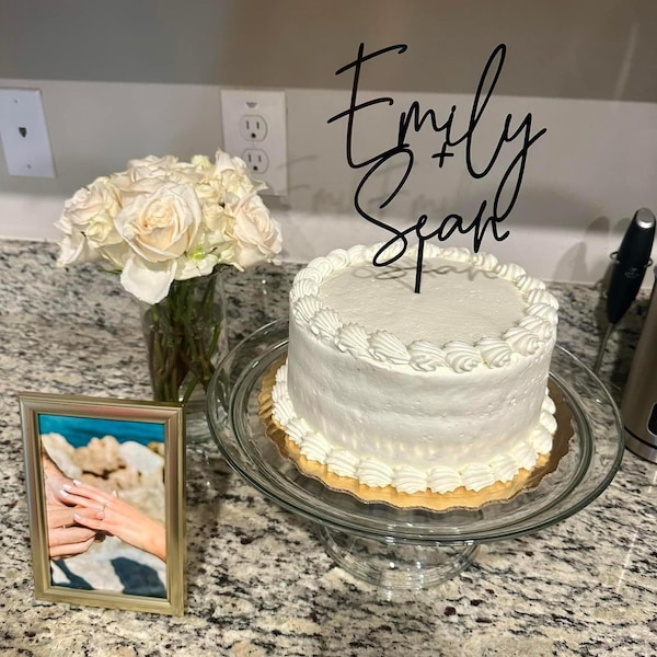 Personalized Wedding Cake Topper / Custom Script Cake Topper for ...