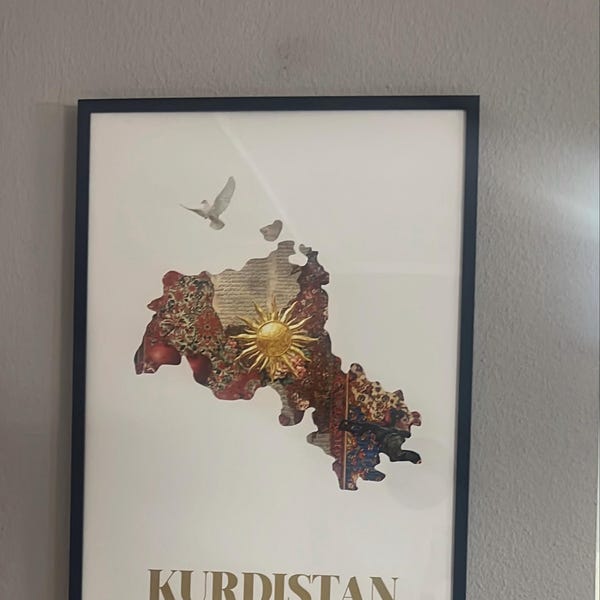 Kurdistan Poster – Kurdish Map, Traditional Art, Kurdish Culture, Wall ...