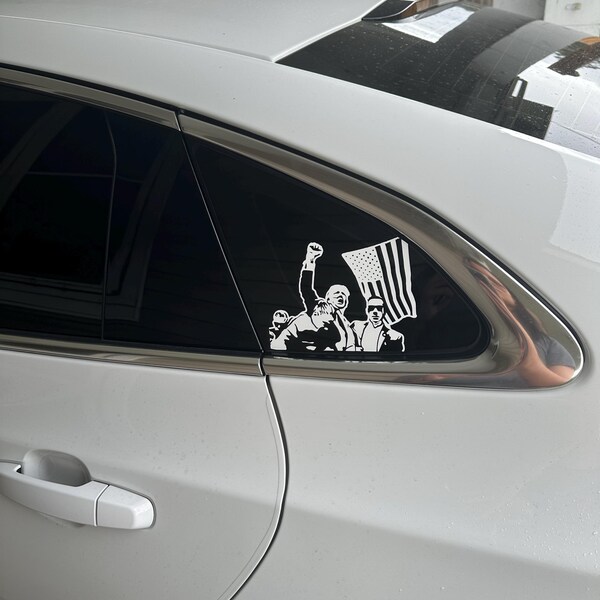 Trump 2024 Car Bumper, Trump Fight Window Decal, Trump Shot Car Bumper ...