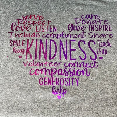 Kindness Word Art Heart SVG, Valentines Day SVG, Teacher Valentines ...