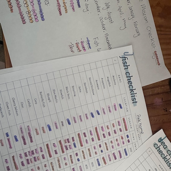 Minimalist ACNH Complete Museum Checklist Bundle | Printable Bug, Fish ...