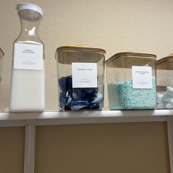 Clean-modern Laundry Room Essentials Labels • Water and Oil Resistant ...