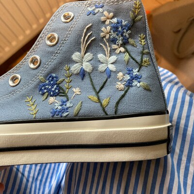 Converse Custom Floral Embroidery / Converse Custom Name / Gift for ...