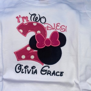 I'm Twodles Minnie Birthday Shirt, Girls Birthday T-shirts, Birthday ...