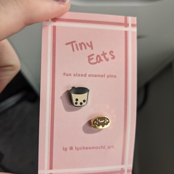 Tiny Eats Peach Pin, Boba Pin, Yogurt Pin, Hard Enamel Pin, Board ...