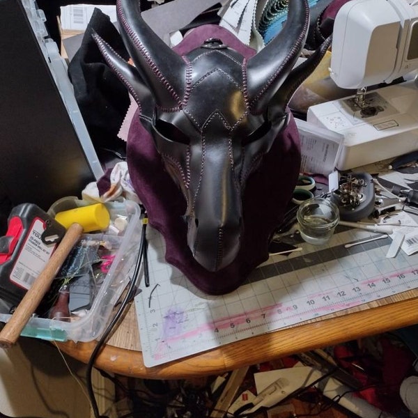 PDF Pattern Leather Dragon Mask - Etsy