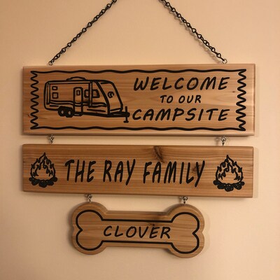 3 Piece Custom Wood Sign Personalized Camping Signs Personalized RV ...