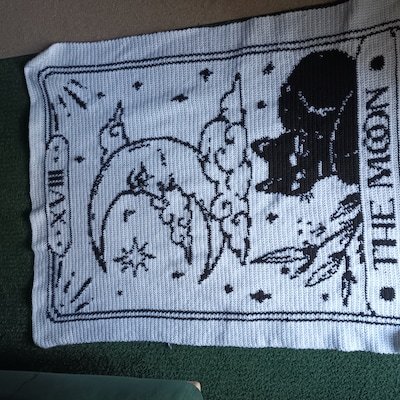 The Moon Tarot Card SC Crochet Pattern, Tapestry Crochet Pattern ...