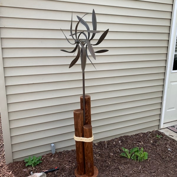 Rustic Nautical Pier Post With Rope - Handmade Garden, Porch, Deck ...