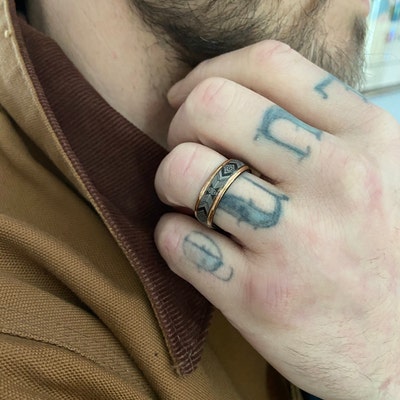 Engraved Tungsten Ring, Native American Ring, Southwestern Ring, Men's ...