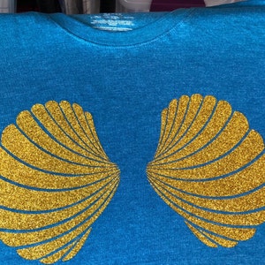 Glitter Seashells Iron On Mermaid Seashells Shirt - Etsy