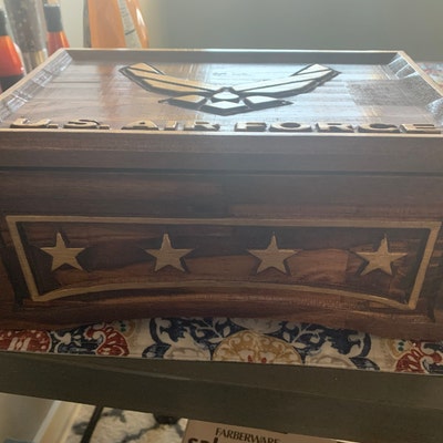 U.S. Navy Wooden Box With American Flag Felt Bottom inside - Etsy