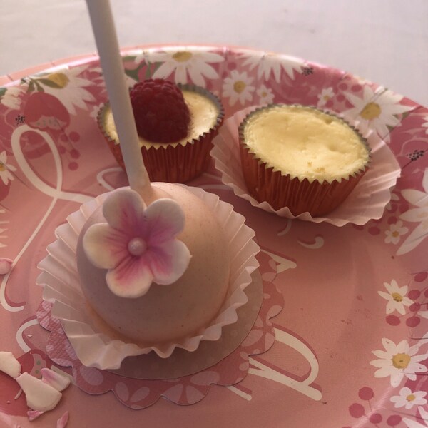 PINK on WHITE Gum Paste Blossoms 30 Edible Cake Topper and Cupcake ...