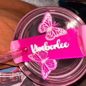 30oz, 40oz or 60oz Stanley Butterfly Name Tag, Personalized Butterfly ...