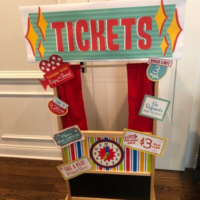 Retro Drive-in Movie Birthday Party Ticket Booth Printable Signs ...
