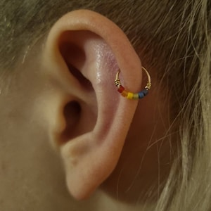 Rainbow Helix Rainbow Cartilage Earring Rainbow Helix Piercing Pride Helix Rainbow Helix Hoop ...