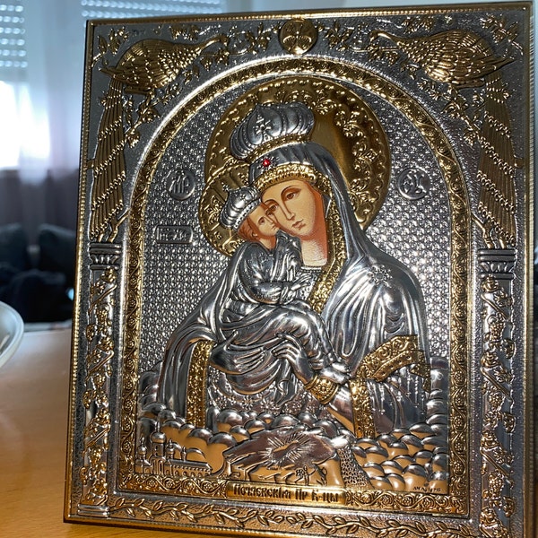 Virgin Mary of Pochayiv Silver Christian Orthodox Icon / Greek / Handmade - Etsy