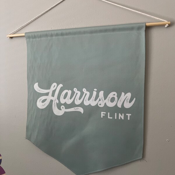 Custom Retro Name Banner | Custom Pennant | Personalized Name Wall ...
