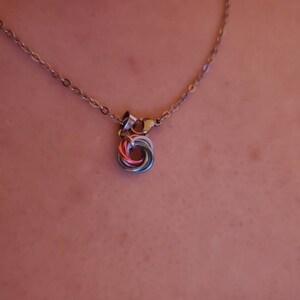 Transgender Pride Pendant, TINY Chainmail Love Knot, Trans Pride ...