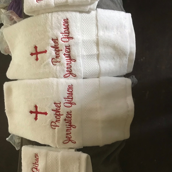 Embroidered Face Towels, Customized Face Towels, Minister Towels ...