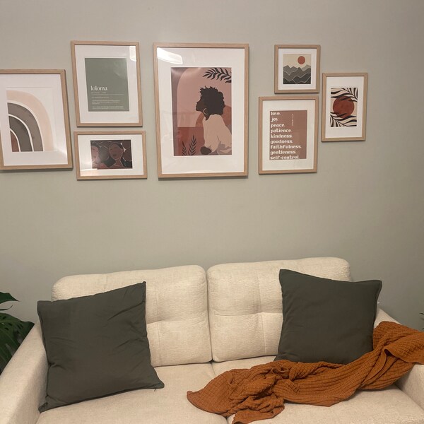 Abstract Leaf Boho Art Print, Printable Wall Art, Neutral Boho Decor, Instant Digital Download ...