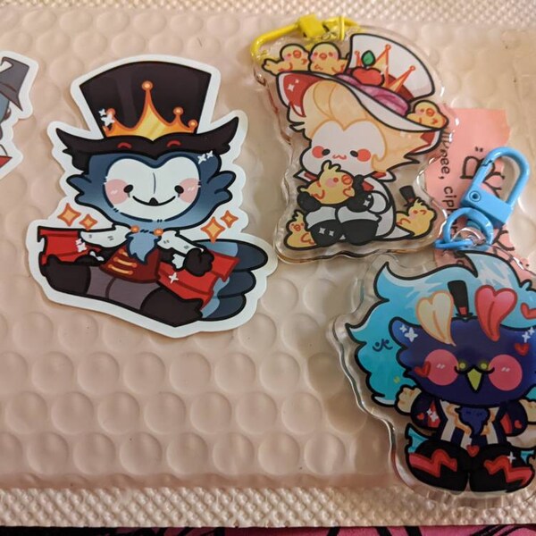 Helluva Boss Inspired Keychain | 2.3" Charms Ft. Ozzy & Fizzarolli ...