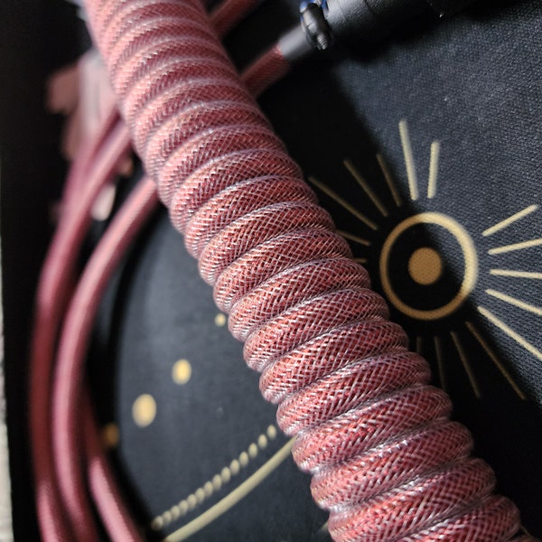 Pink Custom Coiled Keyboard USB Cable Pink Coiled Cable Mechanical ...