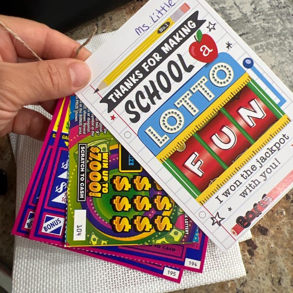 Lottery Ticket Teacher Gift Printable, Scratch off Lottery Ticket Gift ...